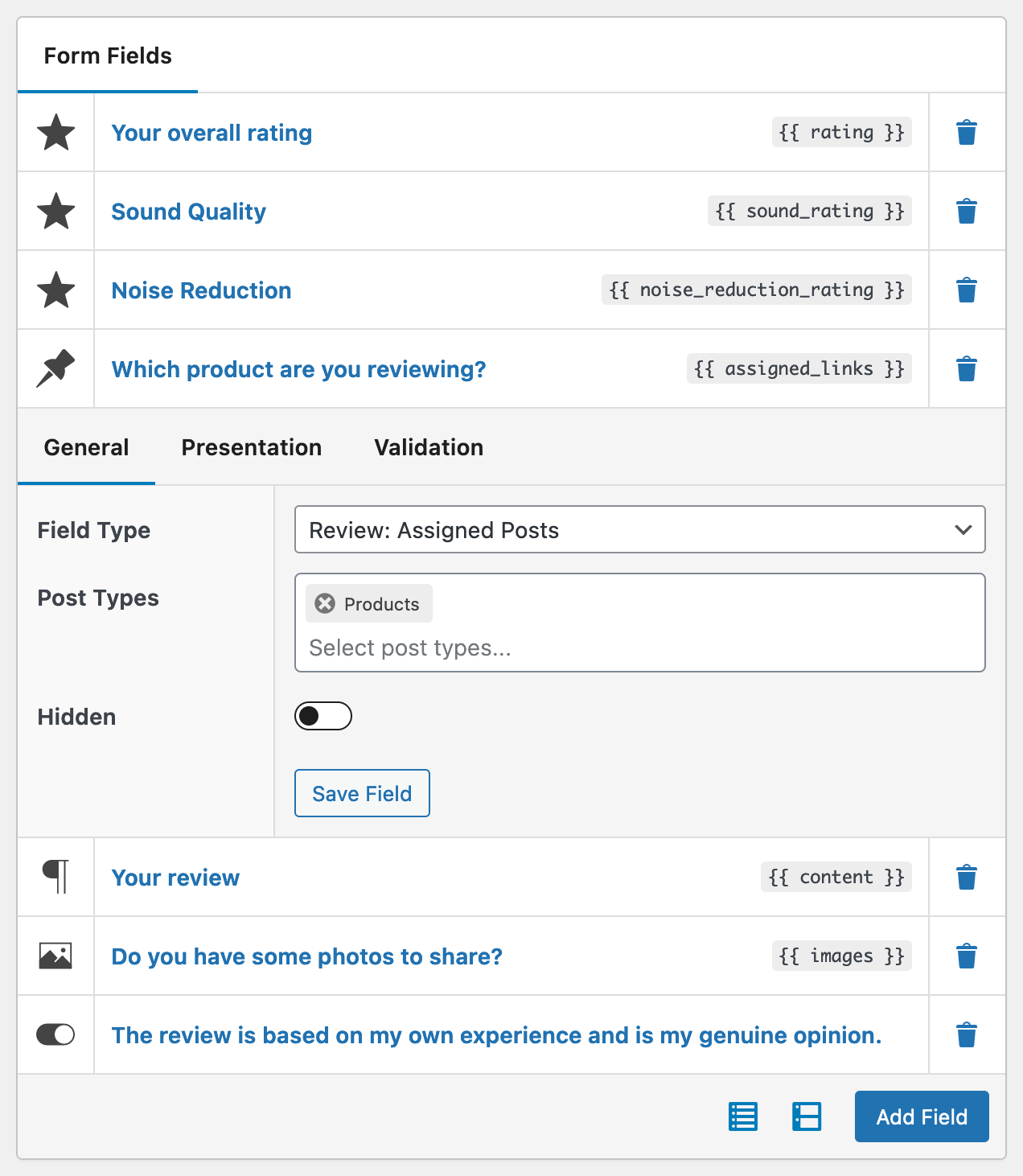 Nifty Plugins | Review Forms
