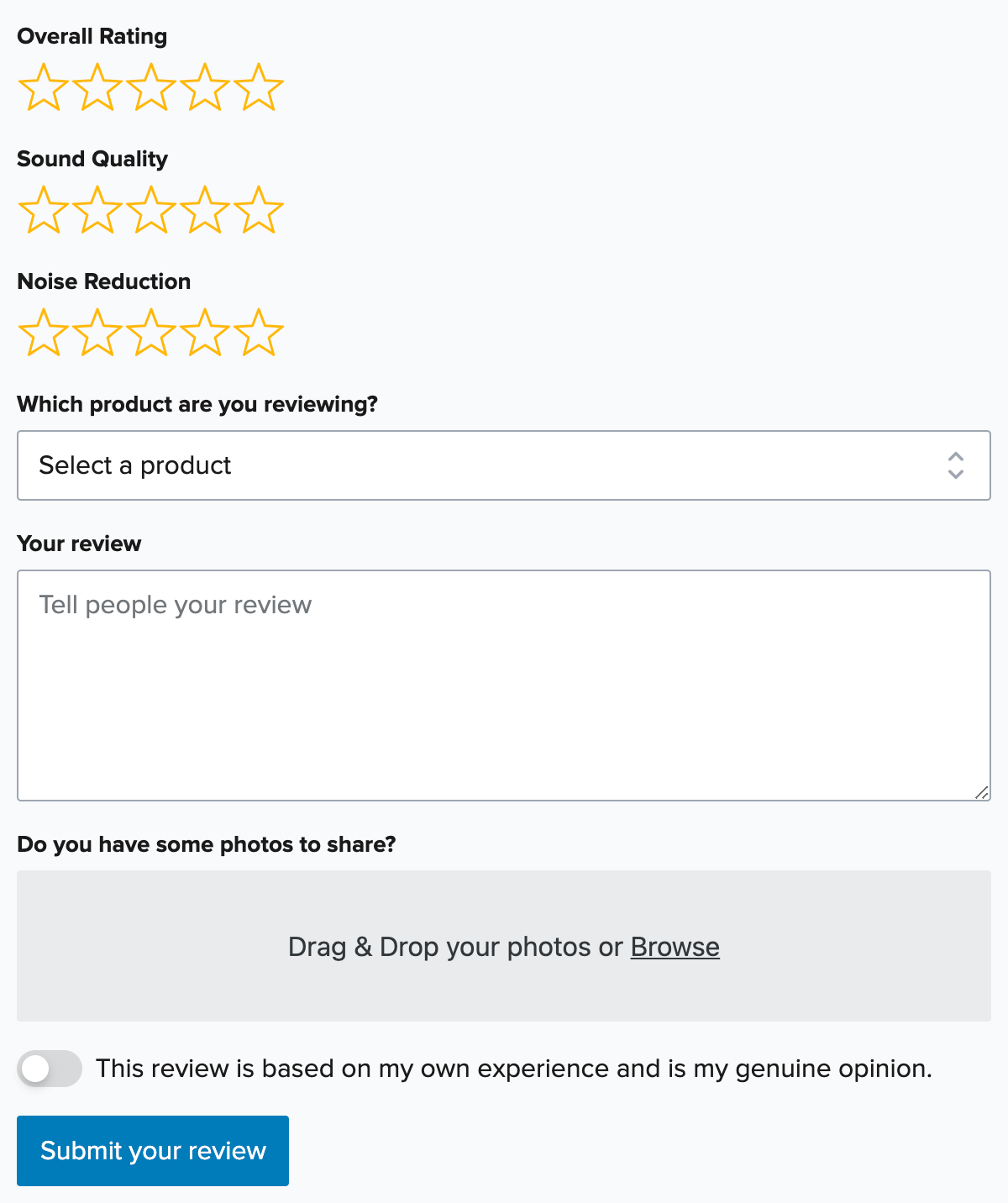 Nifty Plugins | Review Forms
